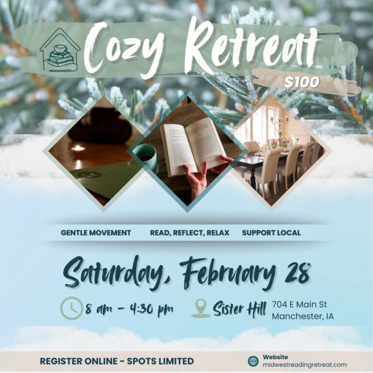 Cozy Retreat Feb 28, 2026 – Midwest Reading Retreat